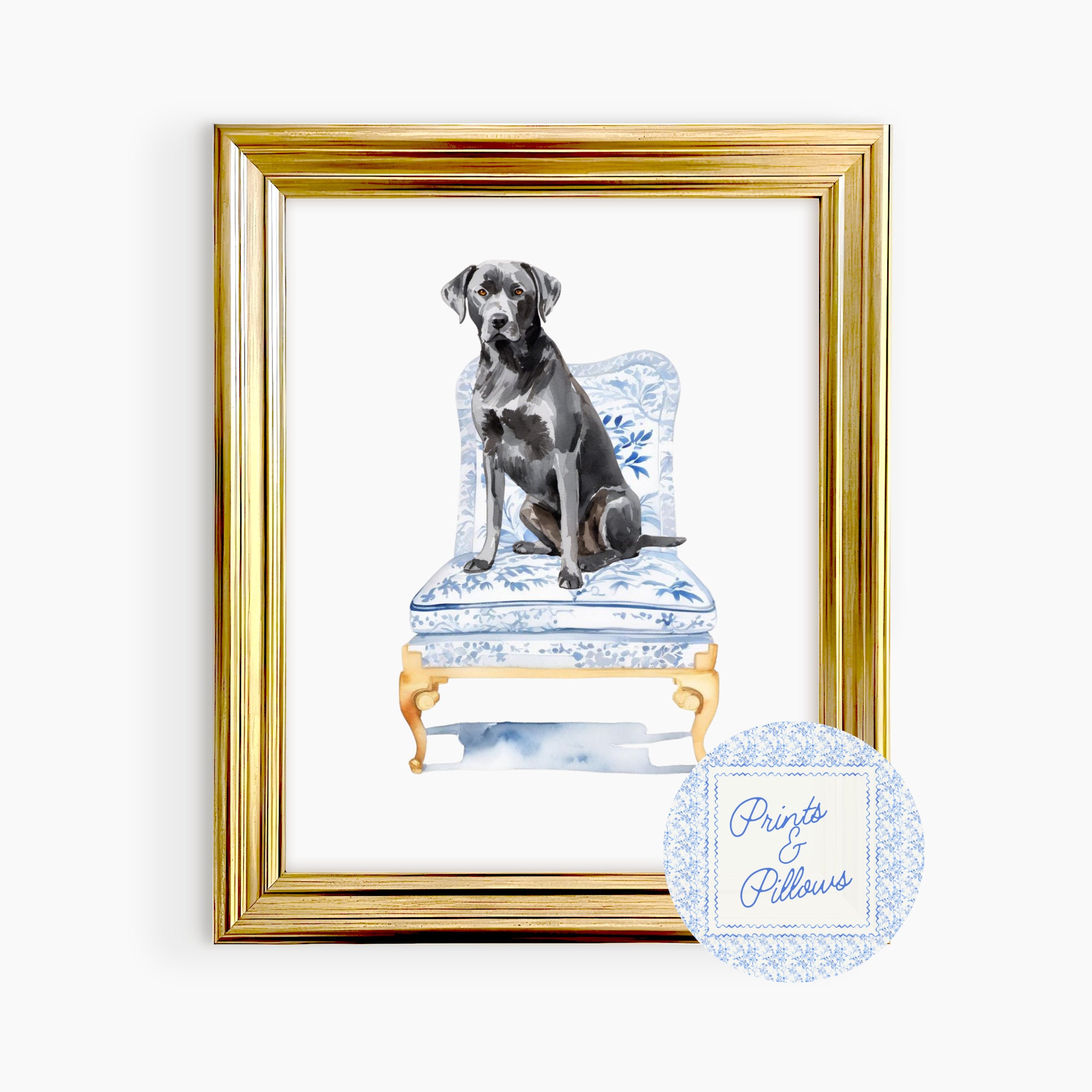 Silver Lab Art Print, Chinoiserie Dog, Preppy Dog Prints, Dog Mom Gift ...