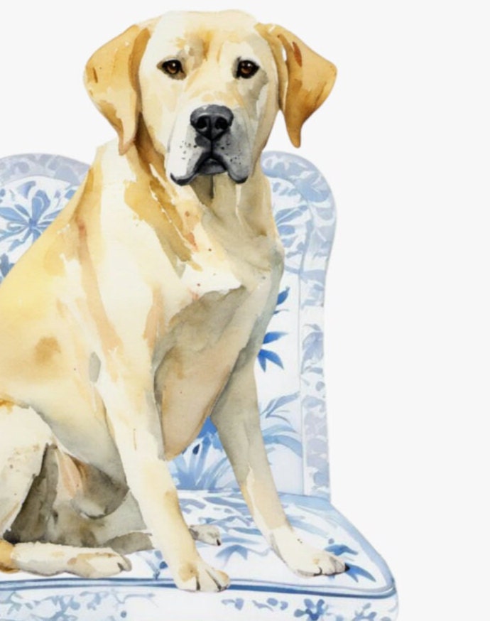 Yellow Lab Art Print, Chinoiserie Dog, Preppy Dog Prints, Dog Mom Gift ...
