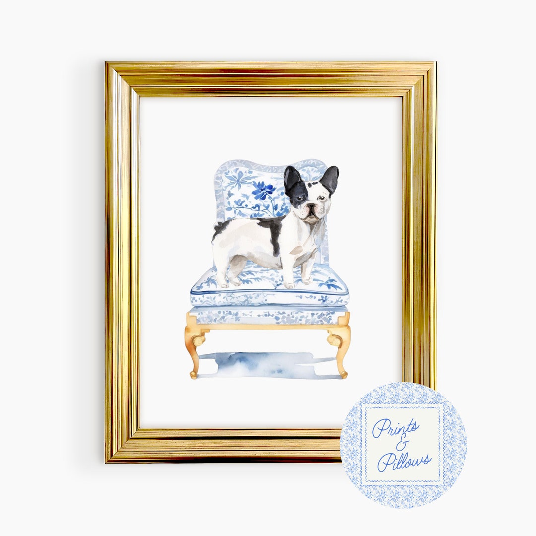French Bulldog Art Print, Chinoiserie Dog, Preppy Dog Prints, Dog Mom ...