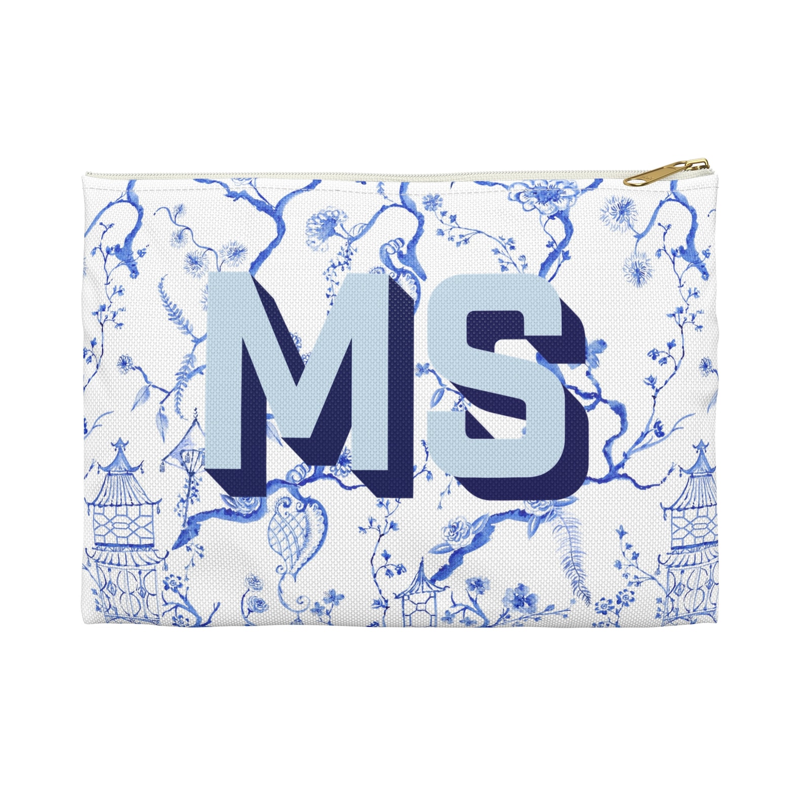 Block Shadow Monogram, Custom Makeup Bag, Personalized Bridesmaid Gift ...