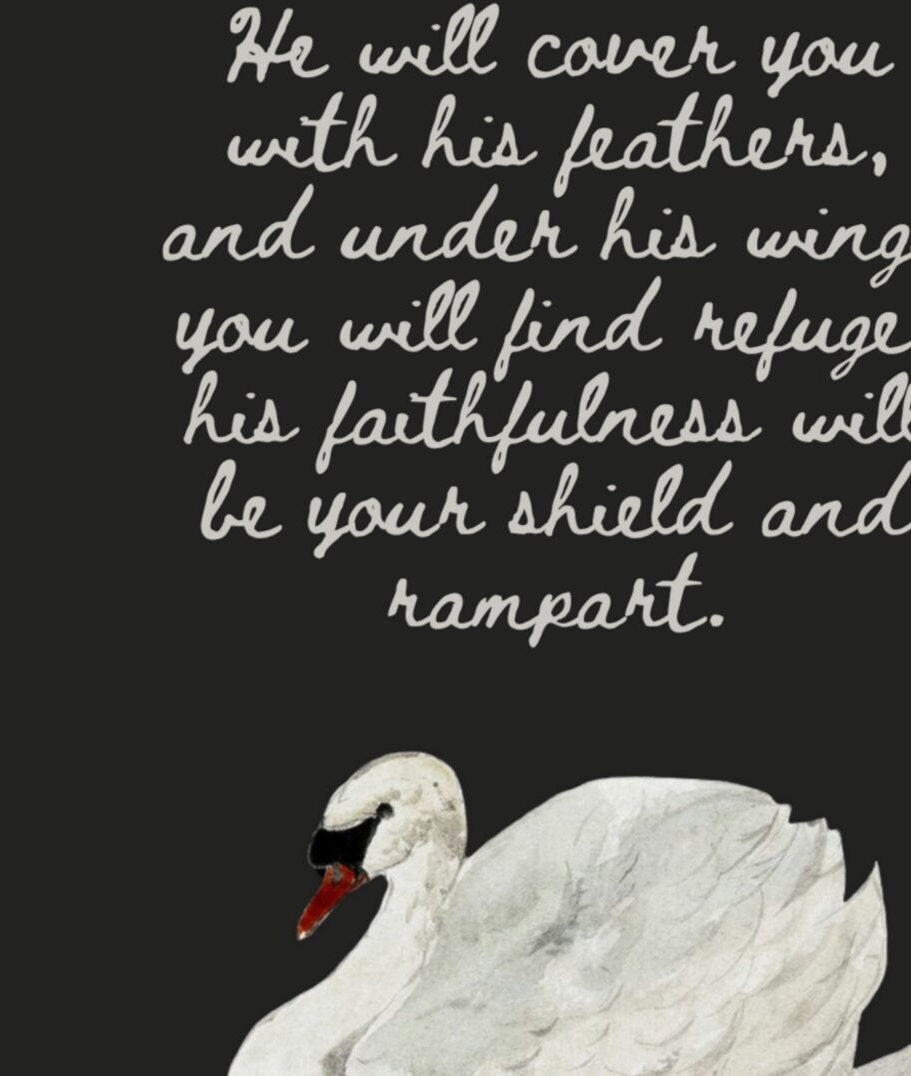 Psalm Bible Verse Print Vintage Swan Decor Christian Wall - Etsy