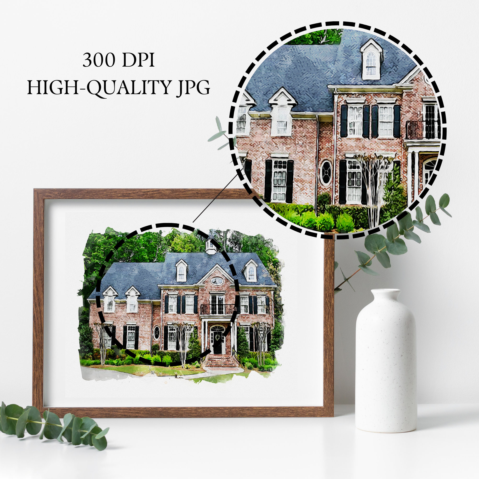 Custom House Portrait, Portrait From Photo, Housewarming Gift, First ...