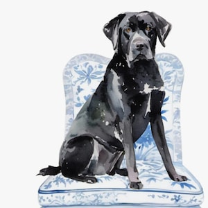 Black Lab Art Print, Chinoiserie Dog, Preppy Dog Prints, Dog Mom Gift ...