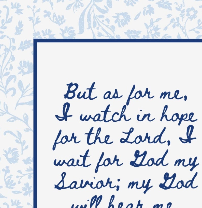 Blue and White Christian Wall Art, Bible Verse, Wall Art, Grand ...