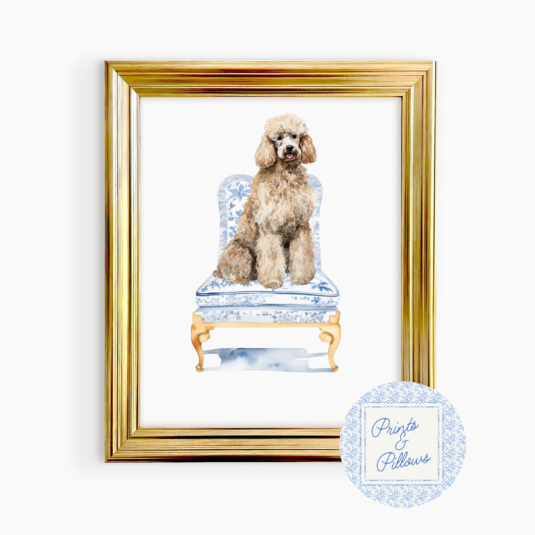 Poodle Art Print, Chinoiserie Dog, Preppy Dog Prints, Dog Mom Gift ...
