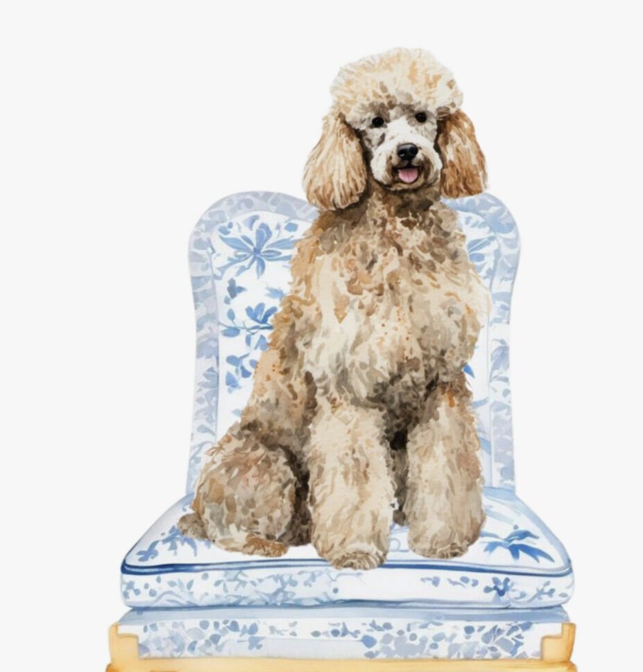 Poodle Art Print, Chinoiserie Dog, Preppy Dog Prints, Dog Mom Gift ...