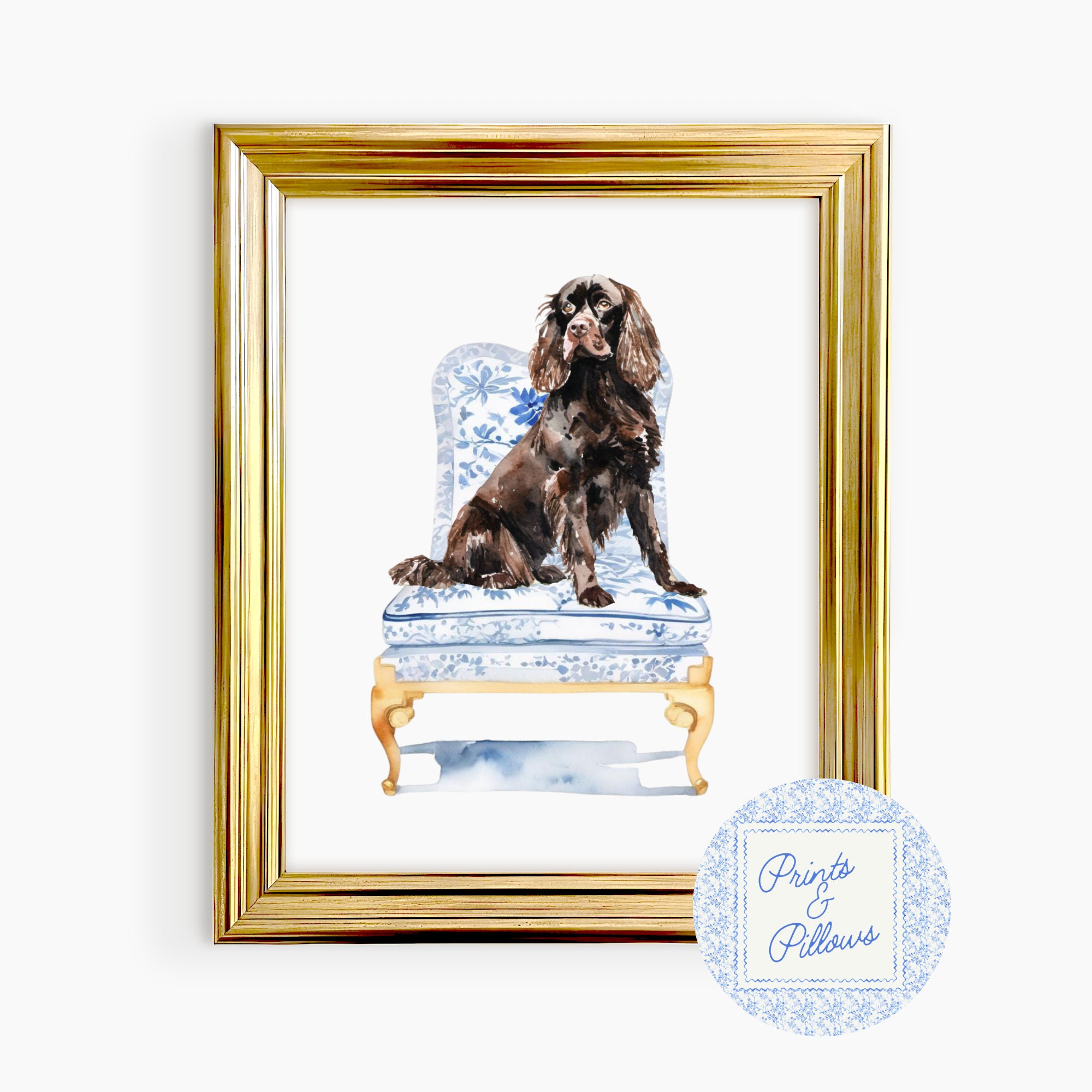 Boykin Spaniel Art Print, Chinoiserie Dog, Preppy Dog Prints, Dog Mom ...