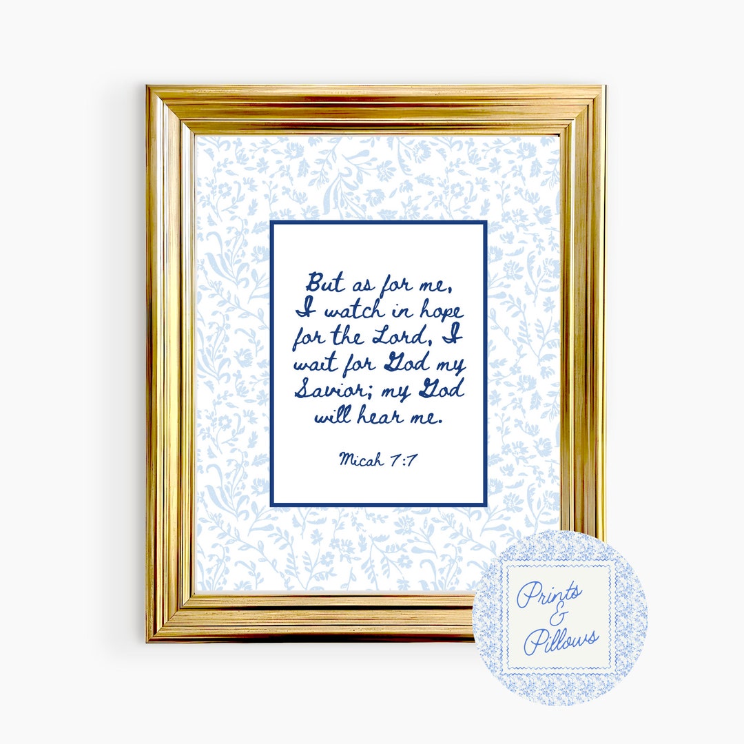 Blue and White Christian Wall Art, Bible Verse, Wall Art, Grand ...