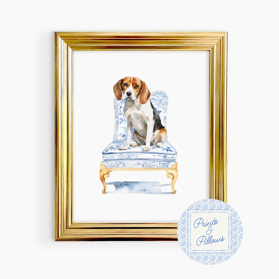 Beagle Art Print, Chinoiserie Dog, Preppy Dog Prints, Dog Mom Gift ...