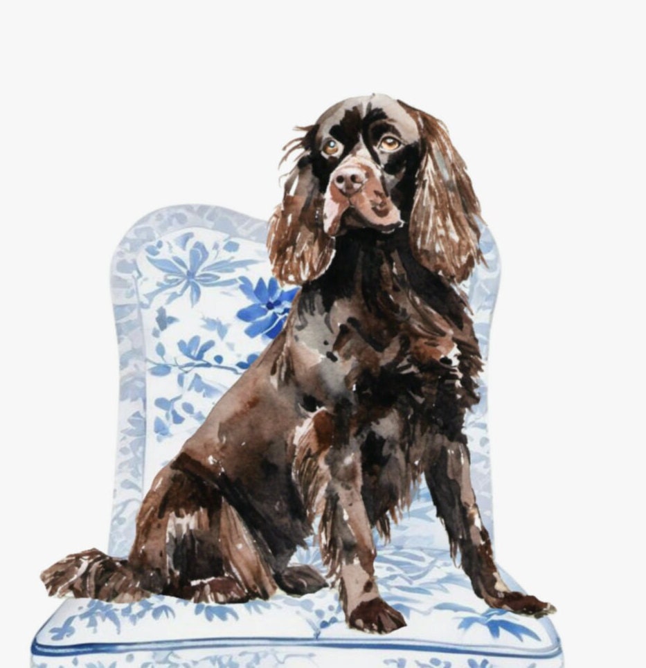 Boykin Spaniel Art Print, Chinoiserie Dog, Preppy Dog Prints, Dog Mom ...