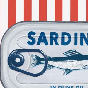 Tinned Sardine Art Print, Gift Sardines, Coastal Kitchen Poster ...
