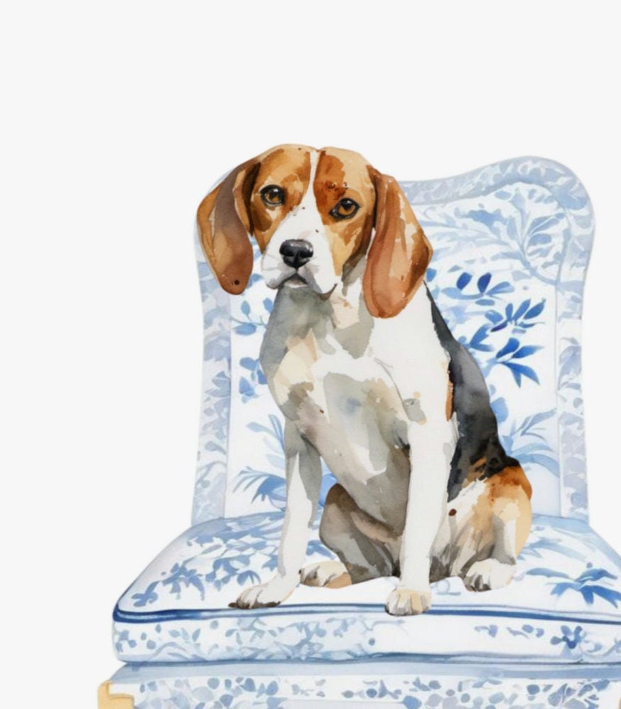 Beagle Art Print, Chinoiserie Dog, Preppy Dog Prints, Dog Mom Gift ...
