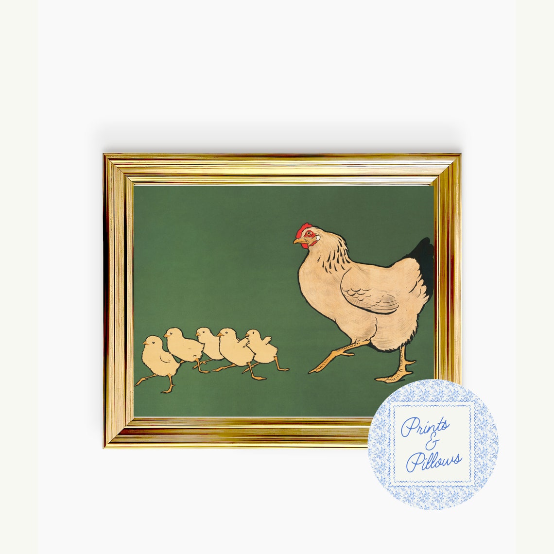 Chicken Wall Art, Vintage Farmhouse Decor, Farm Animal Print ...