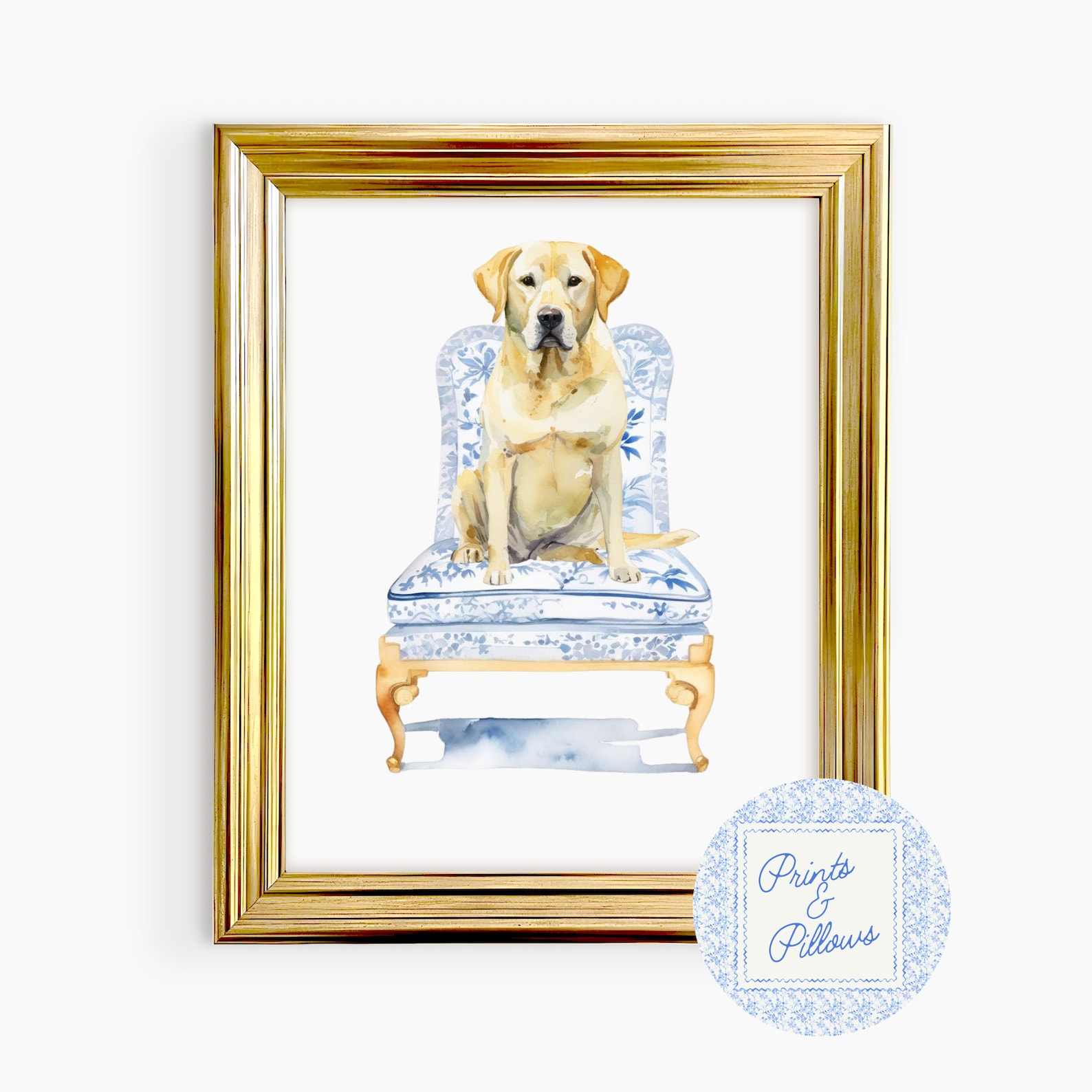 Yellow Lab Art Print, Chinoiserie Dog, Preppy Dog Prints, Dog Mom Gift ...