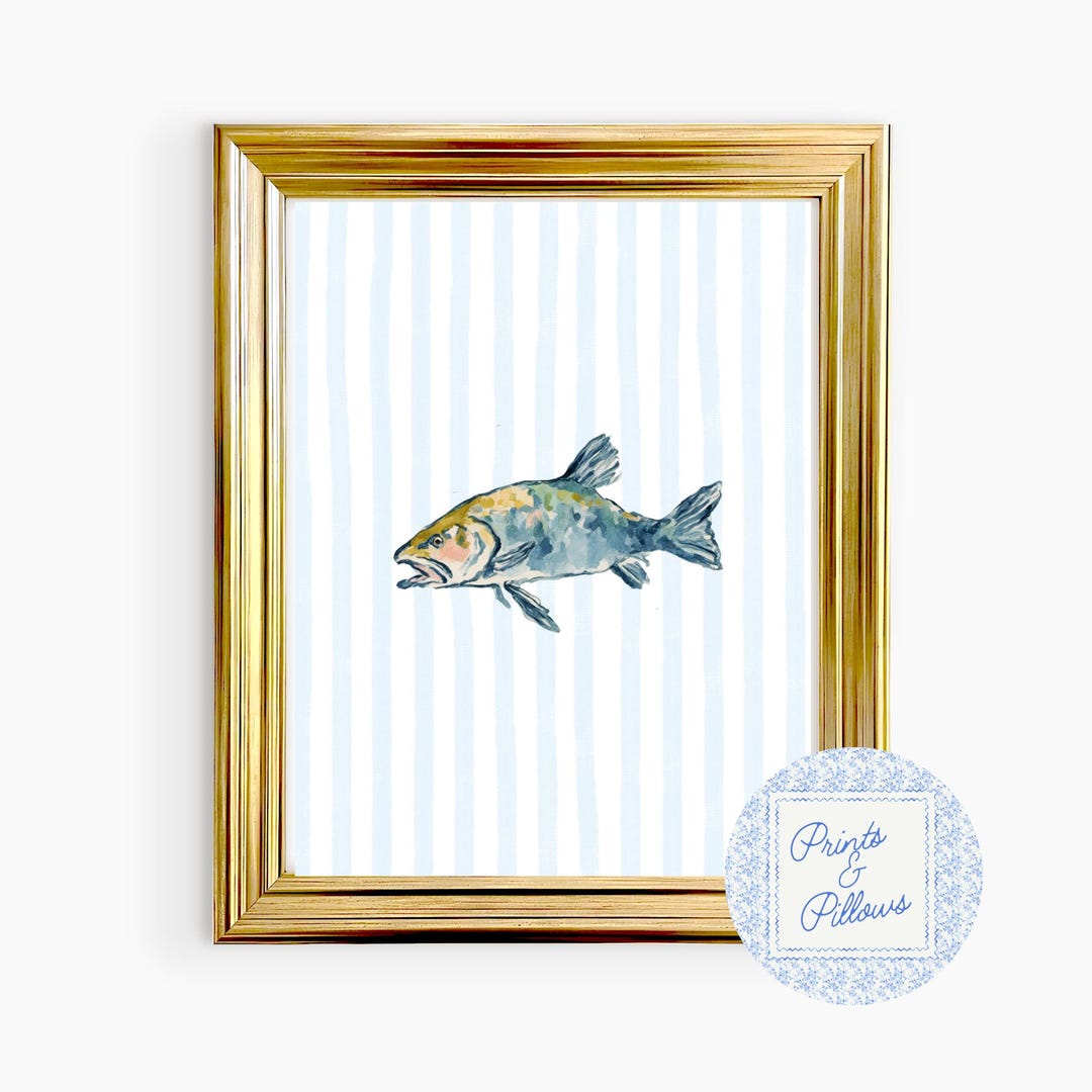 Colorful Fish Art, Southern Boy Nursery Art, Preppy Coastal Art ...