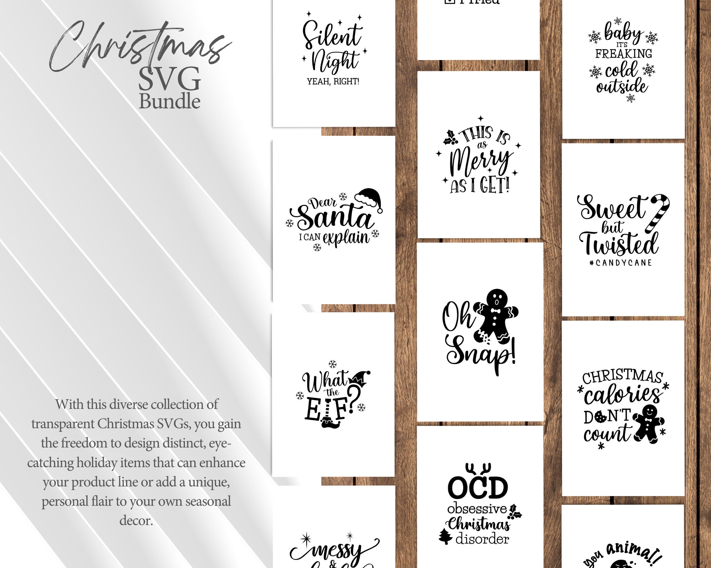 Christmas SVG Bundle Funny Christmas SVG Cut File Cricut Clip Art ...