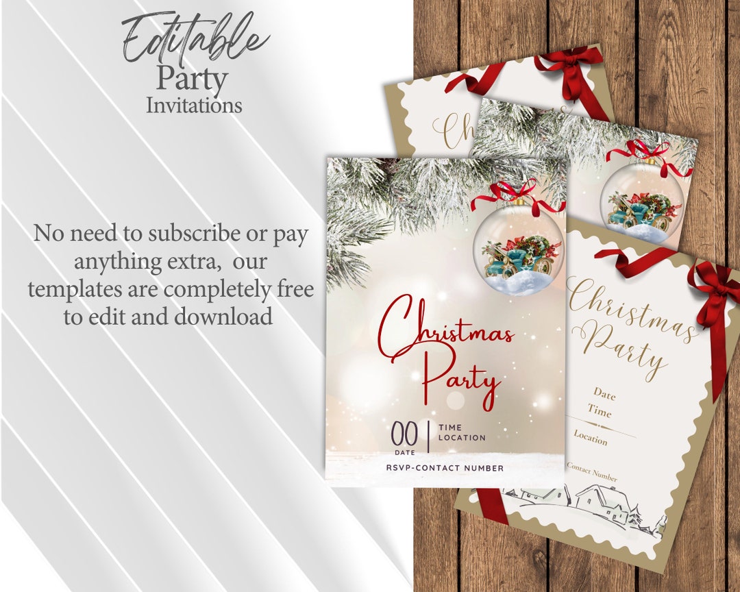 Editable Christmas Party Invitation Christmas Party - Etsy Canada
