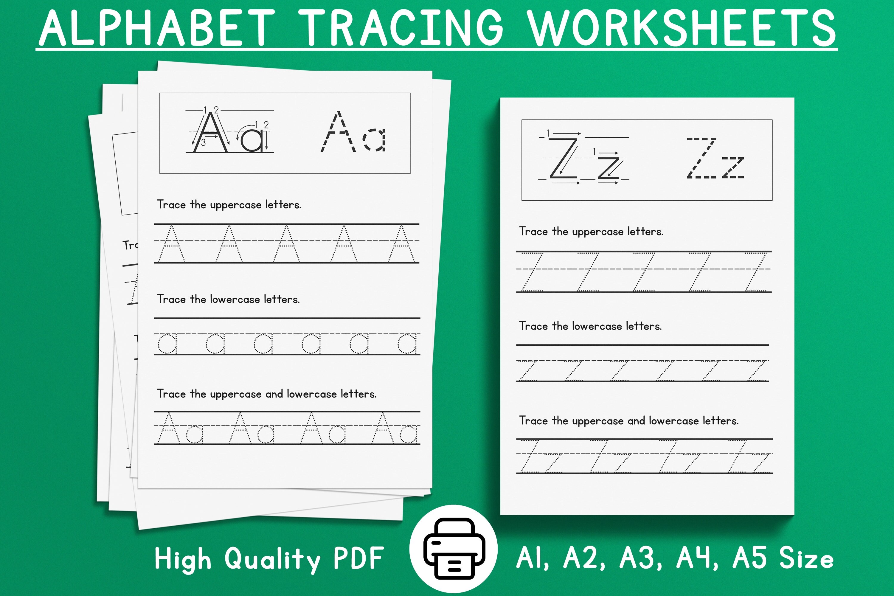 Alphabet Tracing Worksheets Handwriting Letters Tracing ABC Tracing ...