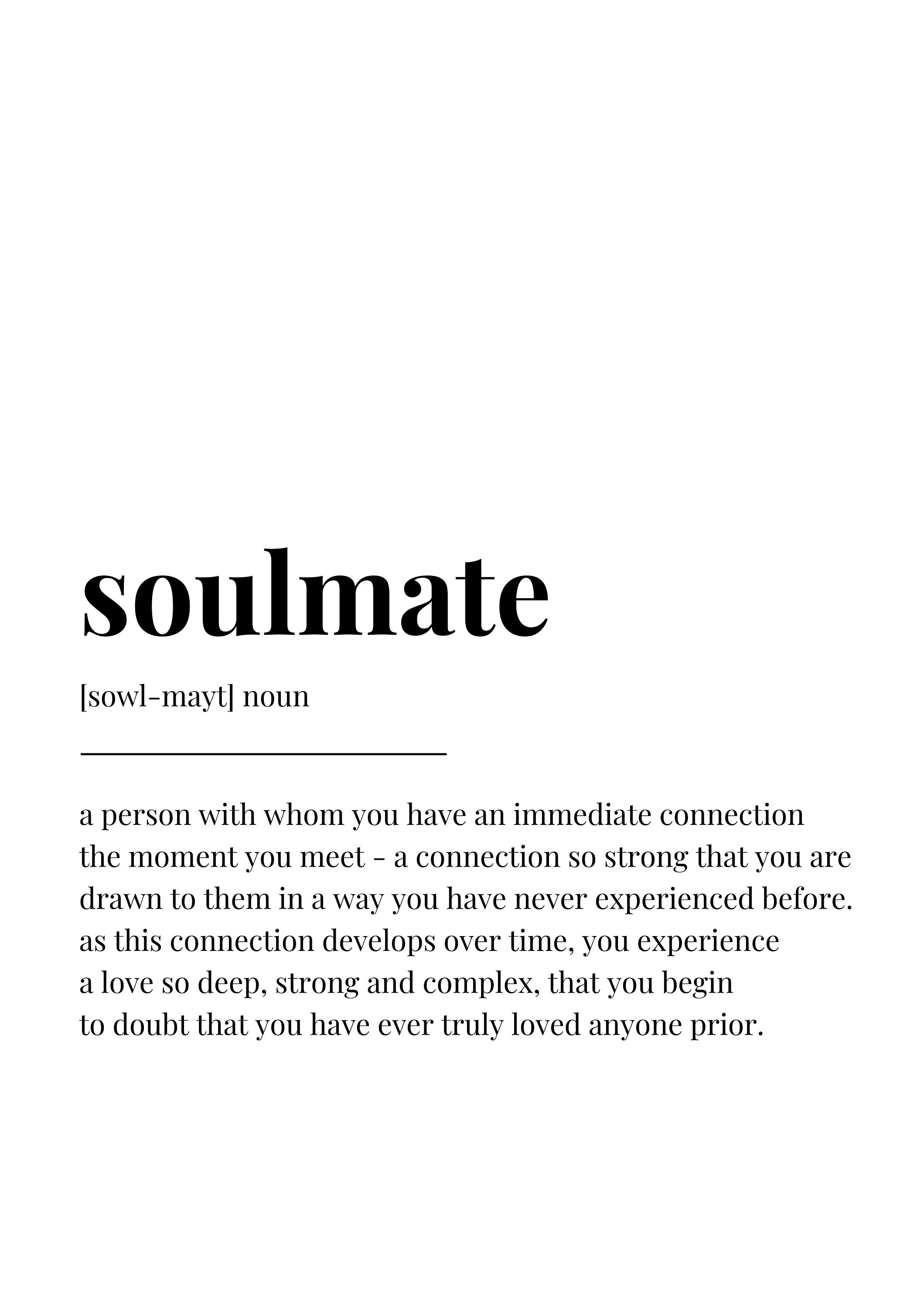 Soulmate Definition Print Printable Wall Art Print Definition Print ...