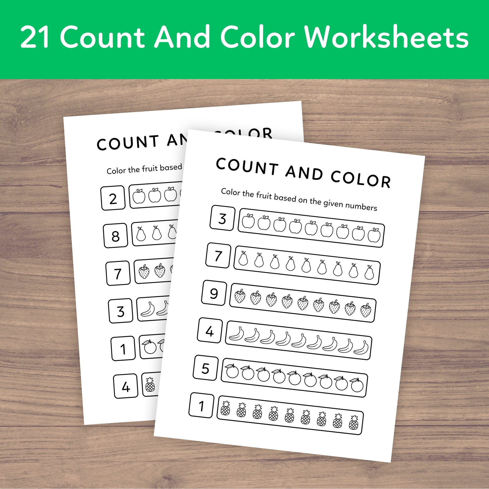 Count and Color, Preschool Worksheets, Coloring Pages, Counting ...