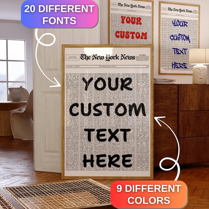Newspaper Art - Etsy