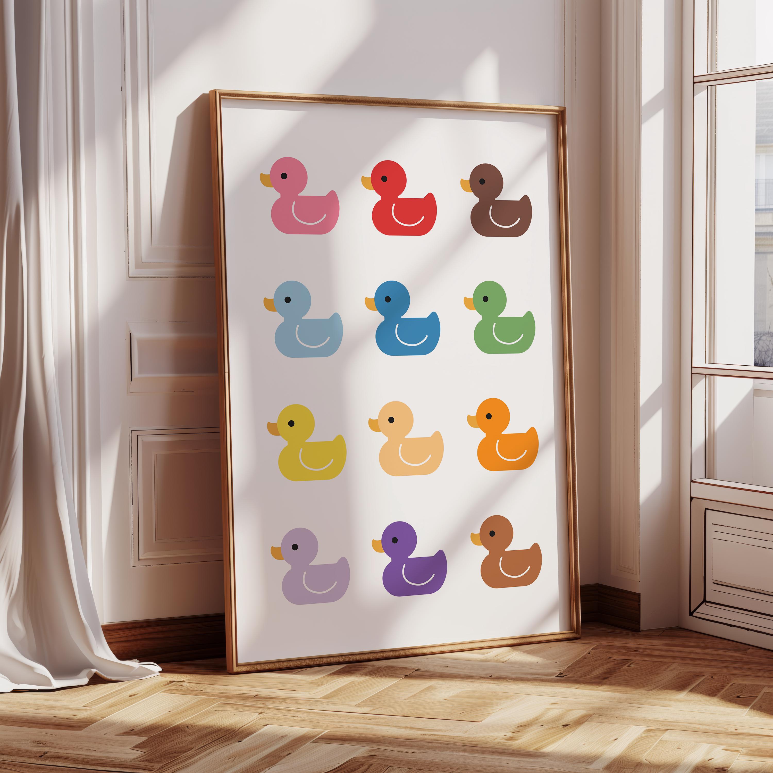 Rubber Ducks Bathroom Wall Art, Duck Bath Print, Restroom Wall Art ...