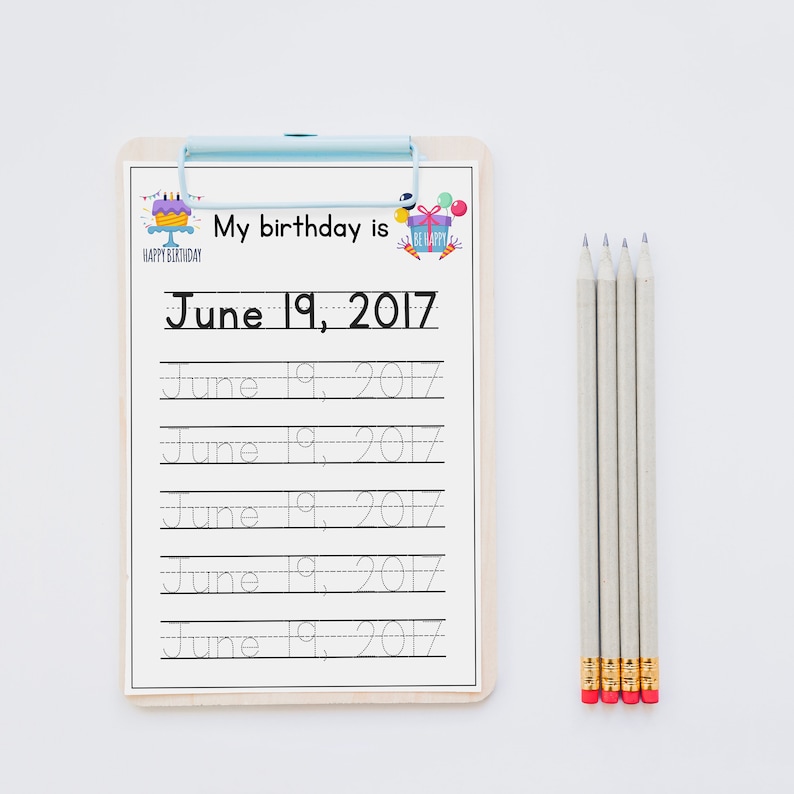 Birthday Tracing Worksheet | My Birthday Tracing | My Birthday is ...