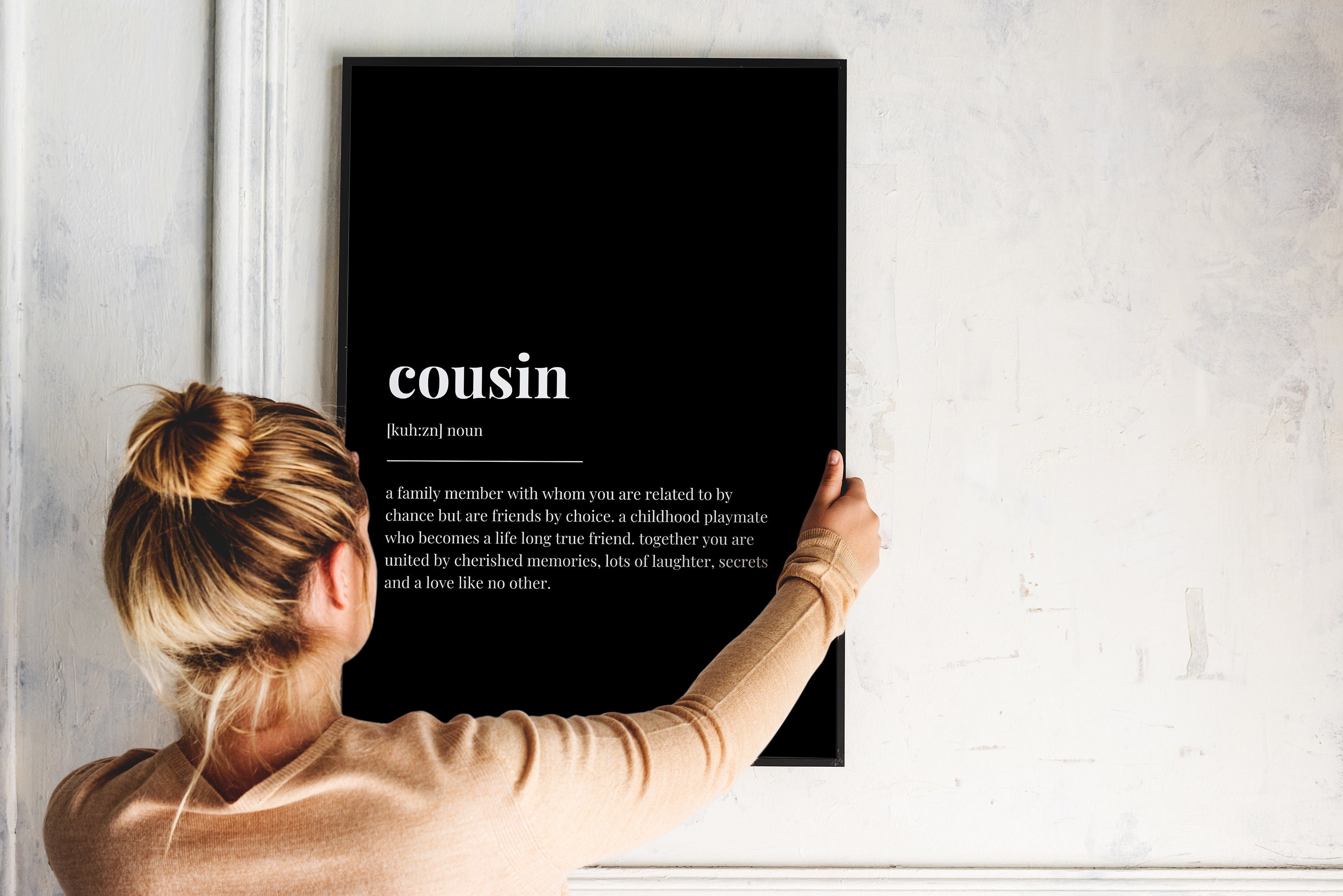Cousin Definition Print Printable Wall Art Print Definition Print Quote ...