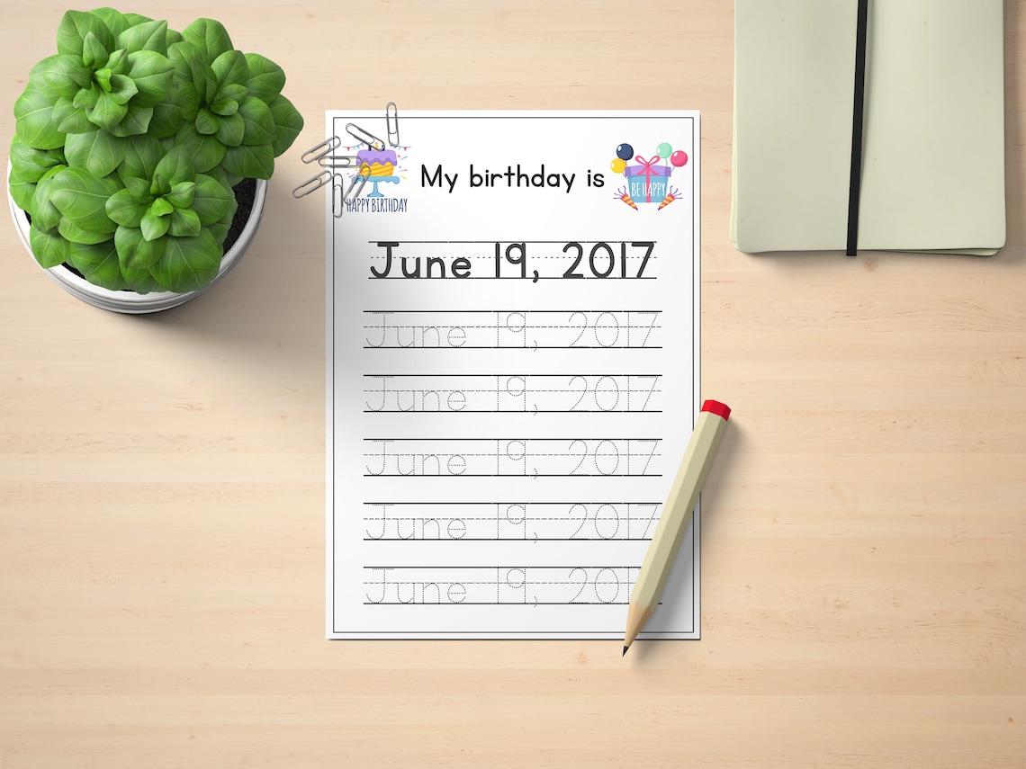 Birthday Tracing Worksheet | My Birthday Tracing | My Birthday is ...