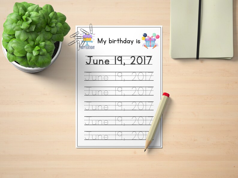 Birthday Tracing Worksheet | My Birthday Tracing | My Birthday is ...