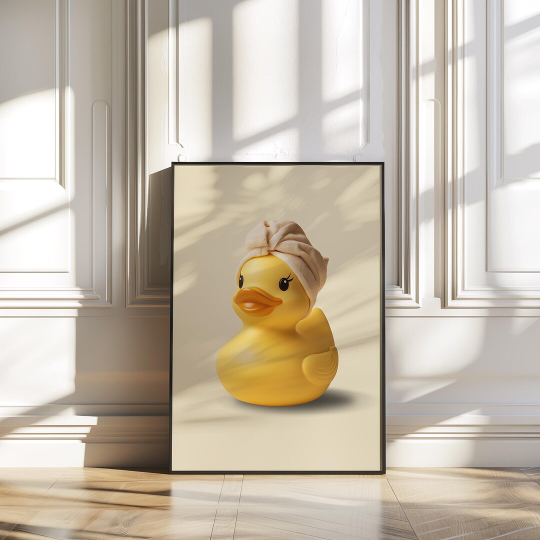 Cute Rubber Duck Bathroom Wall Art, Funny Duck Poster, Duck Bath Print ...