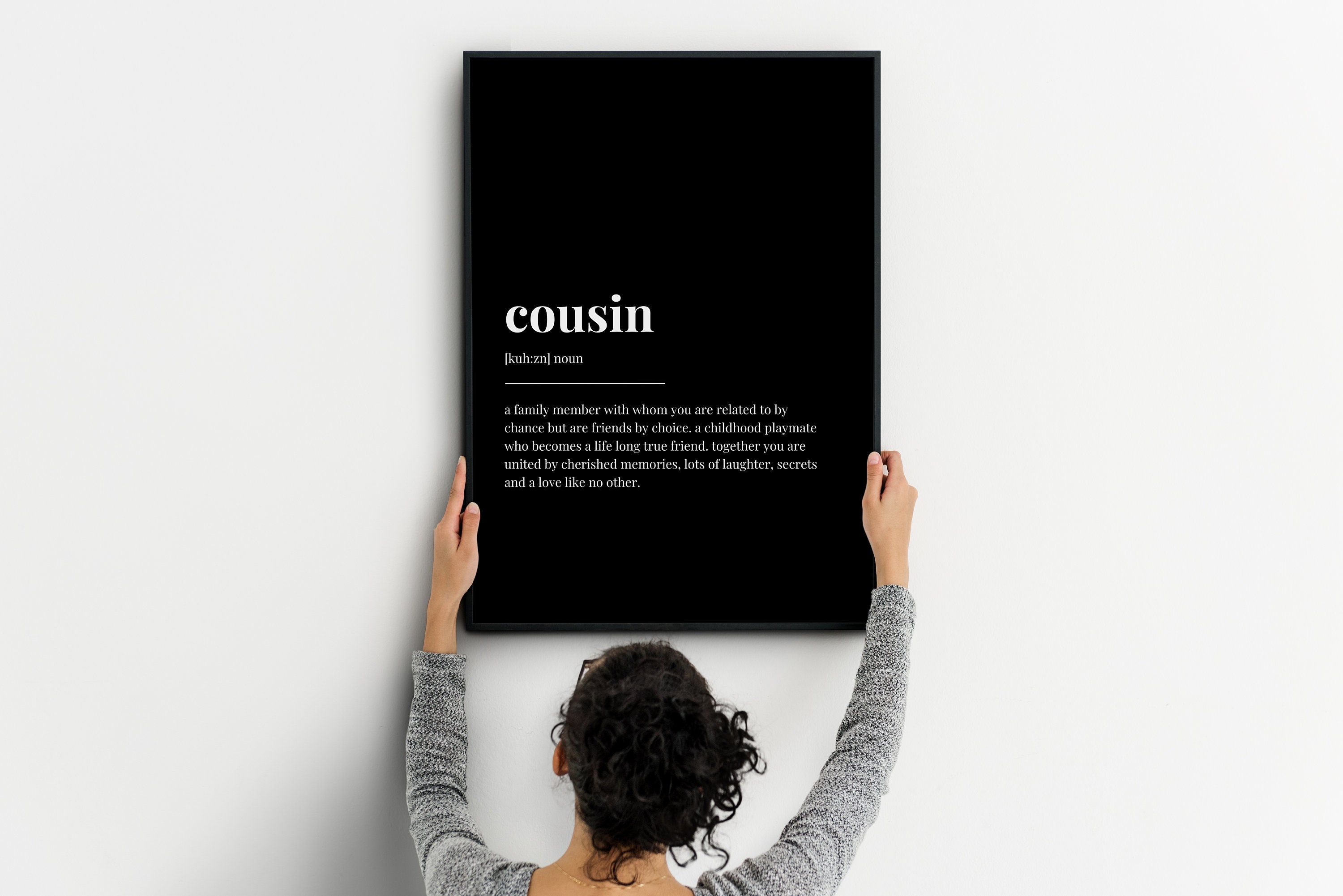 Cousin Definition Print Printable Wall Art Print Definition Print Quote ...