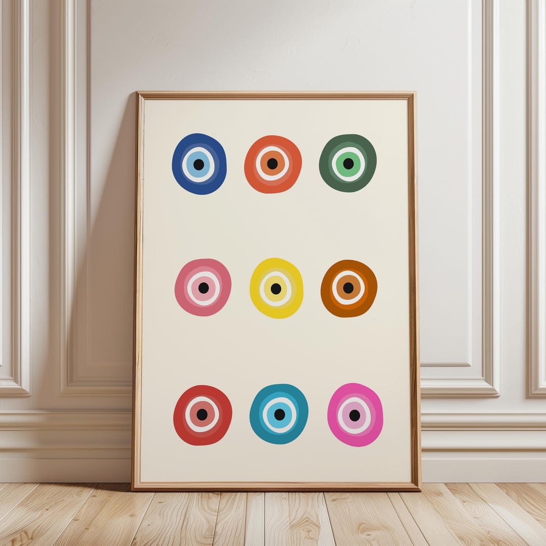 Colorful Evil Eye Print, Evil Eye, Evil Eye Art, Printable Evil Eye ...