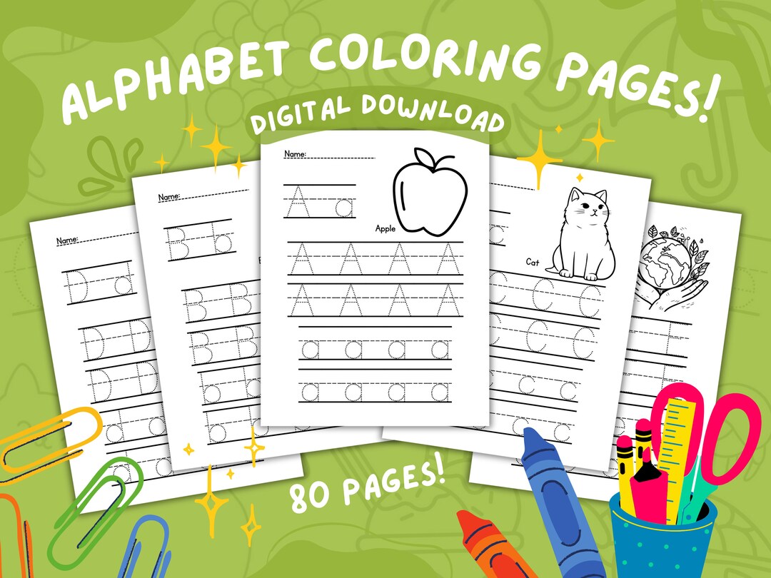 Printable A-Z Animals Coloring Pages for Toddlers & Preschoolers ...