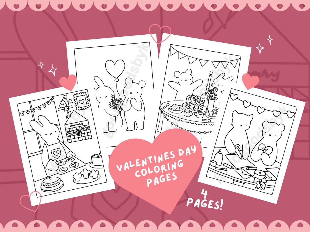 Valentine's Day Coloring Pages for Relaxation Great for Kids and Adults ...