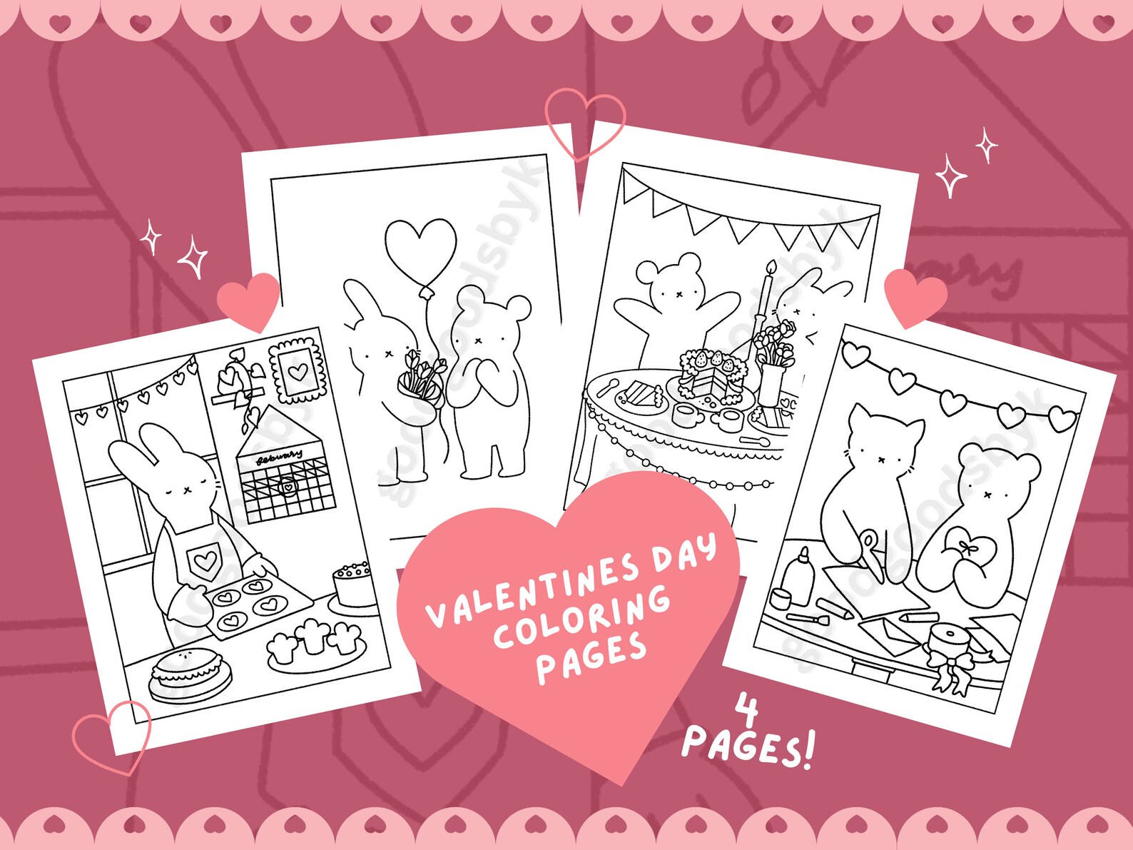 Valentine's Day Coloring Pages for Relaxation Great for Kids and Adults ...