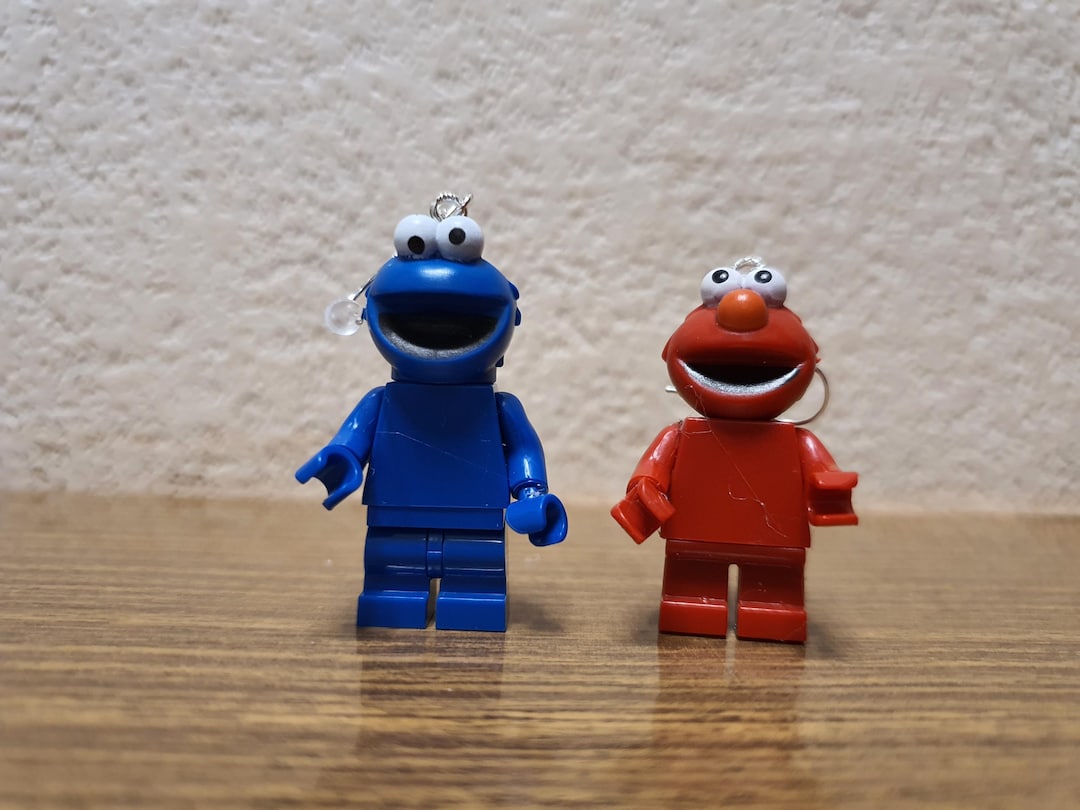 Elmo and Cookie Monster Minifigure Earrings. - Etsy