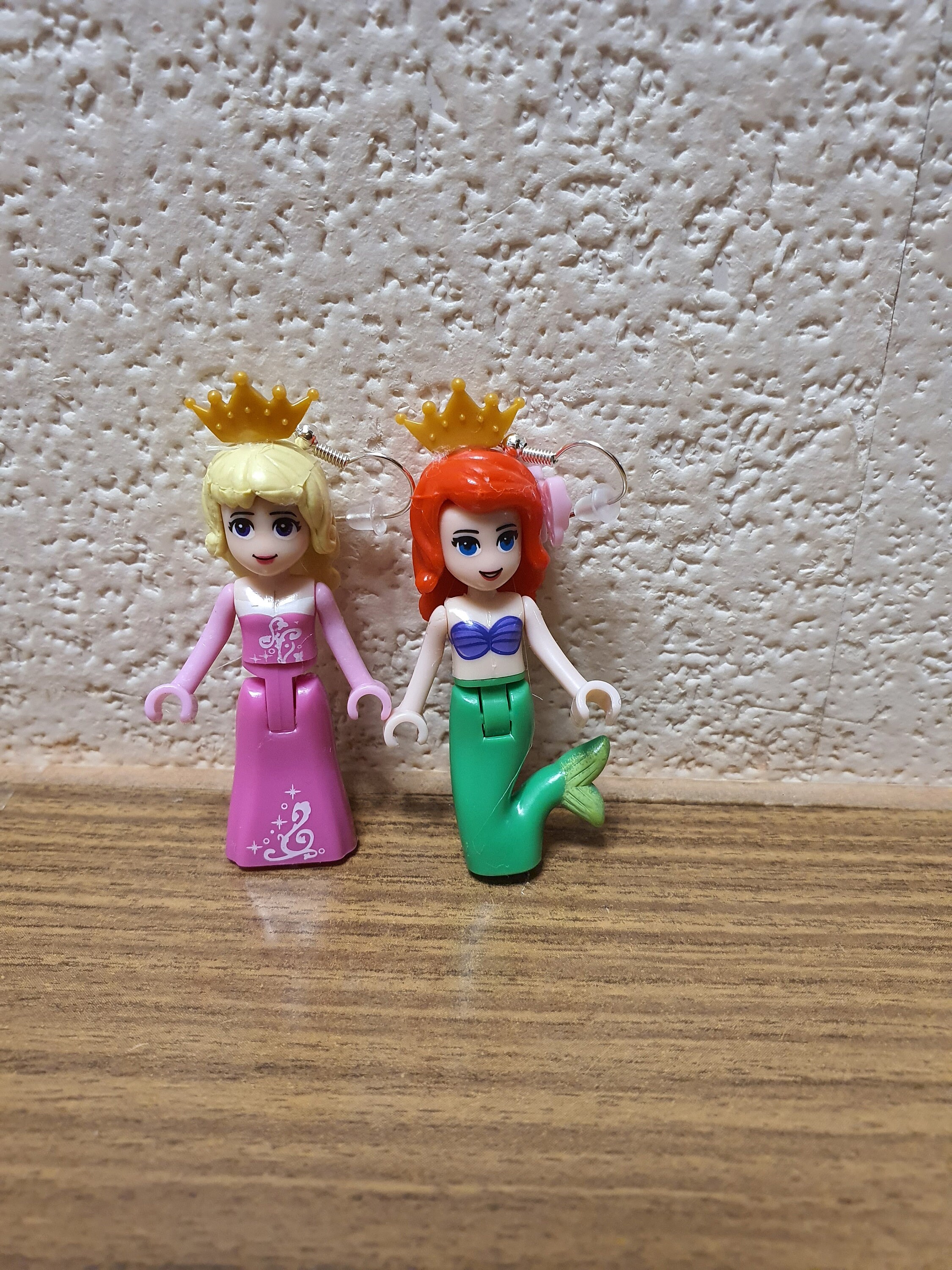 Disney Princess. Aurora and Ariel Minifigure Earrings. - Etsy