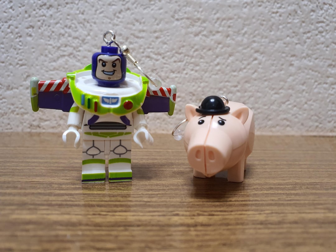 Toy Story Buzz Lightyear and Hamm Minifigure Earrings. - Etsy