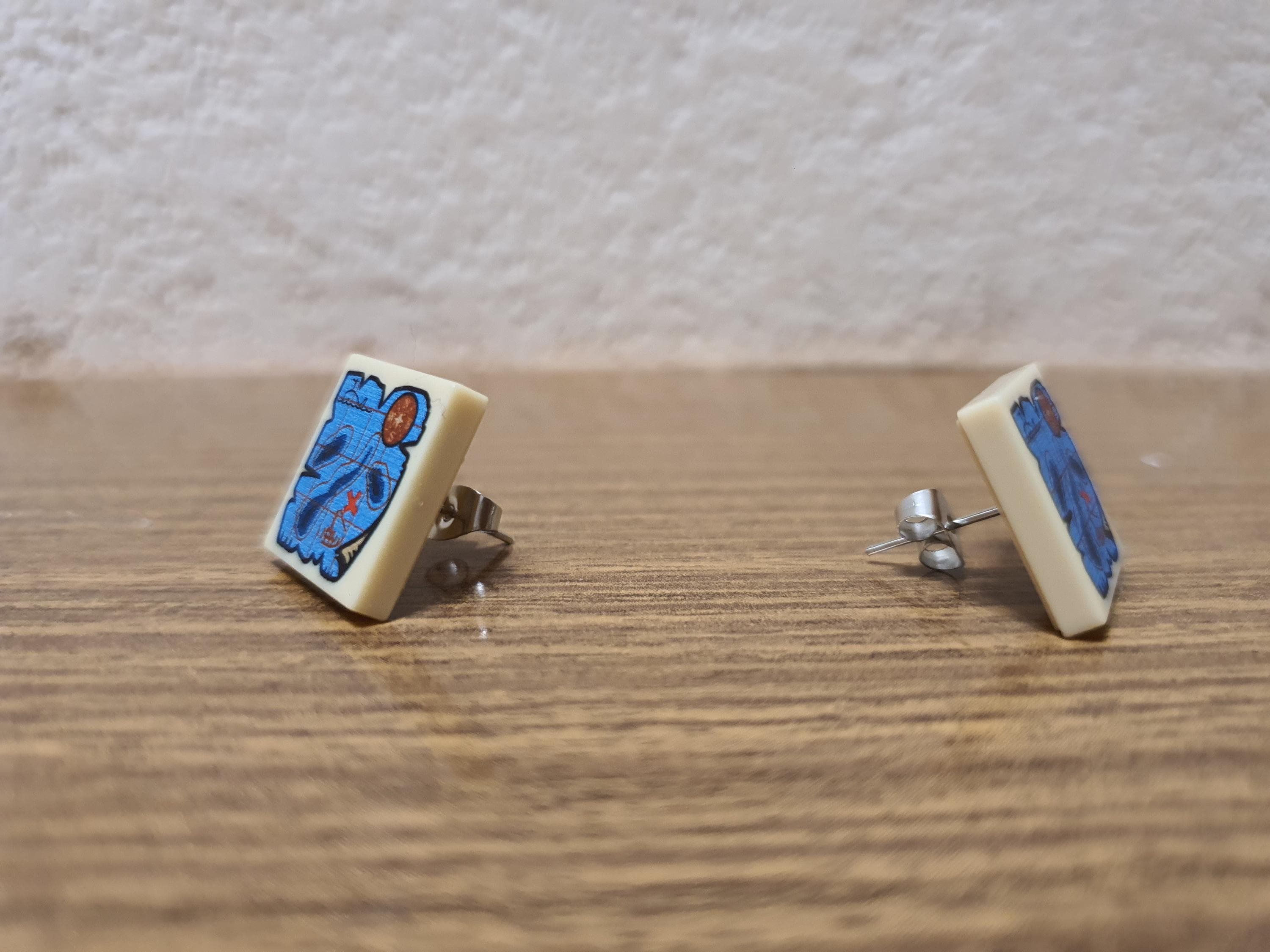 Spongebob Pirate Map Minifigure Stud Earrings. - Etsy