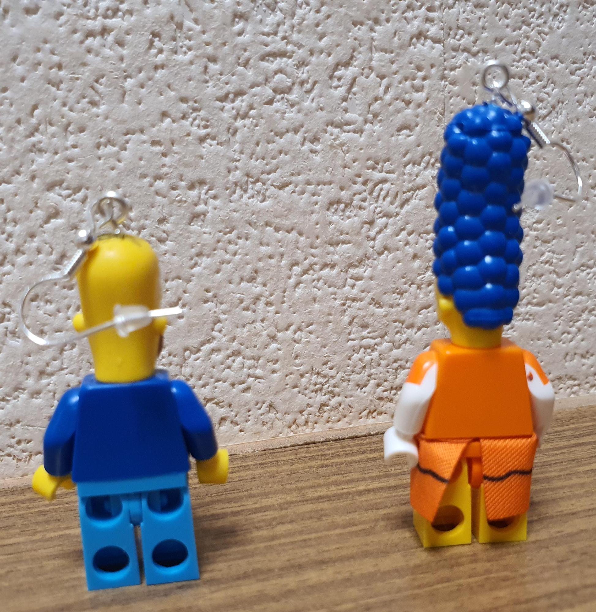 Homer and Marge Simpson Minifigure Earrings. - Etsy