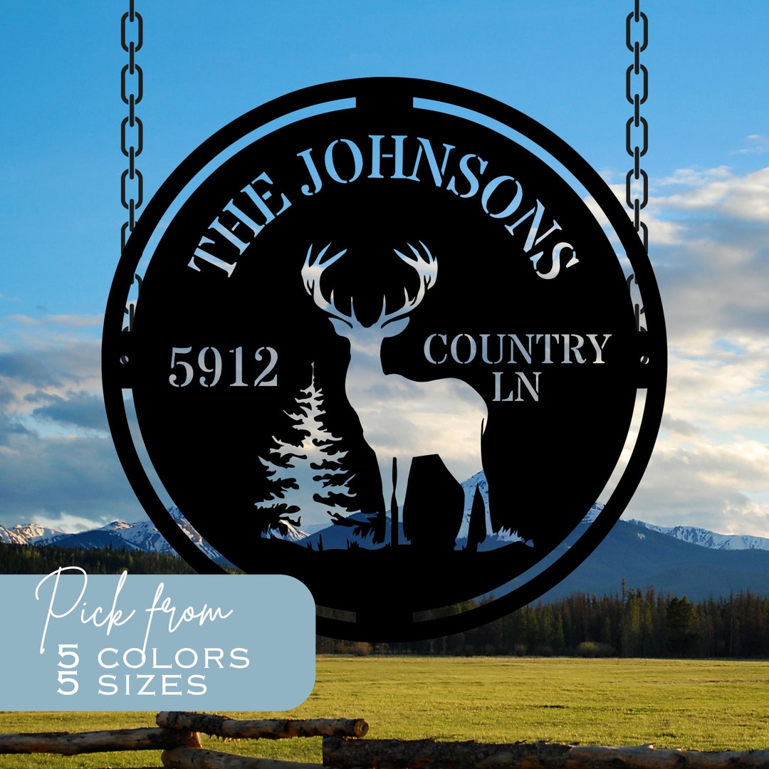 Custom Deer Address Sign: Personalized Metal Home Decor - Etsy