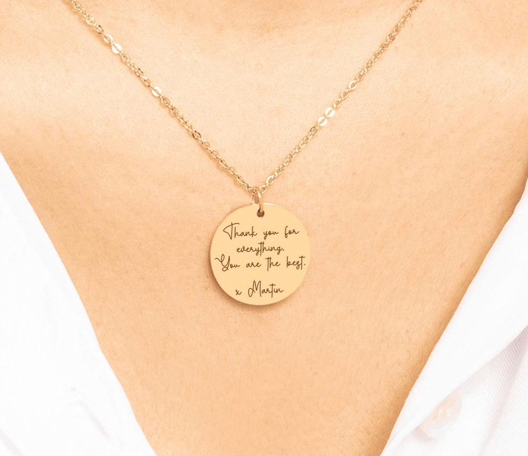 Custom Message Necklace Engraved Personalized Thank You Gift Customized ...