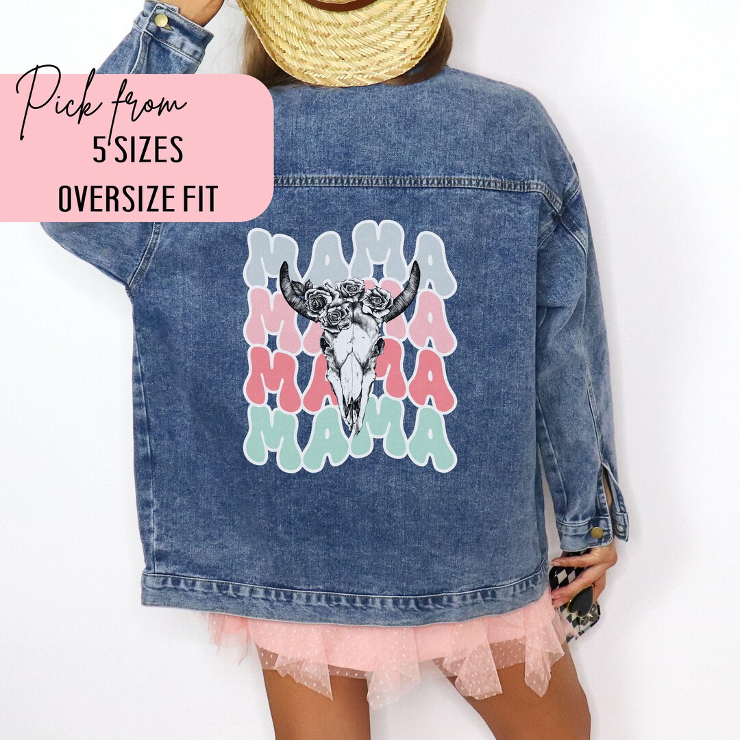 Mama Jean Jacket Western Mom Denim Jacket Gift for Mother's Day Denim ...