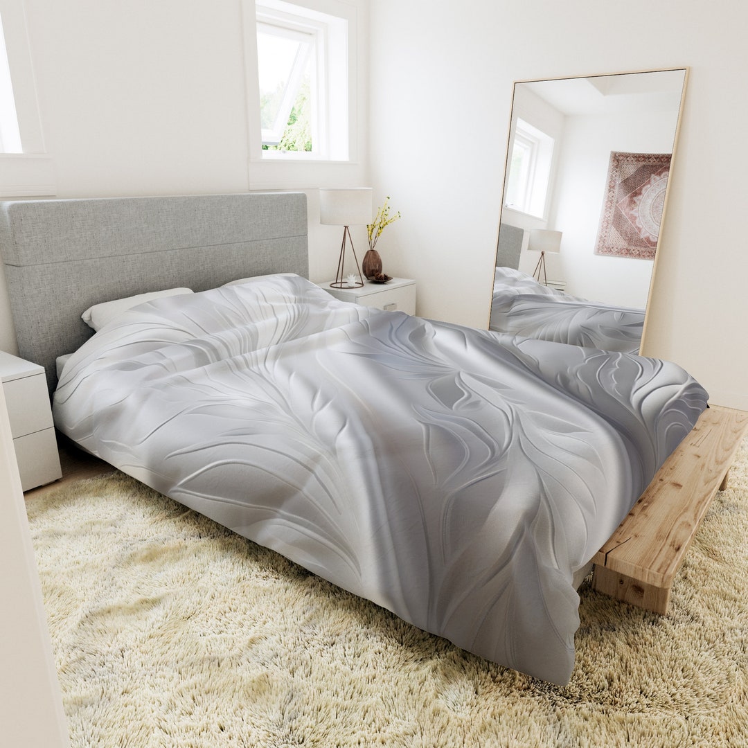 Silver Fern Pattern Duvet Cover - Etsy