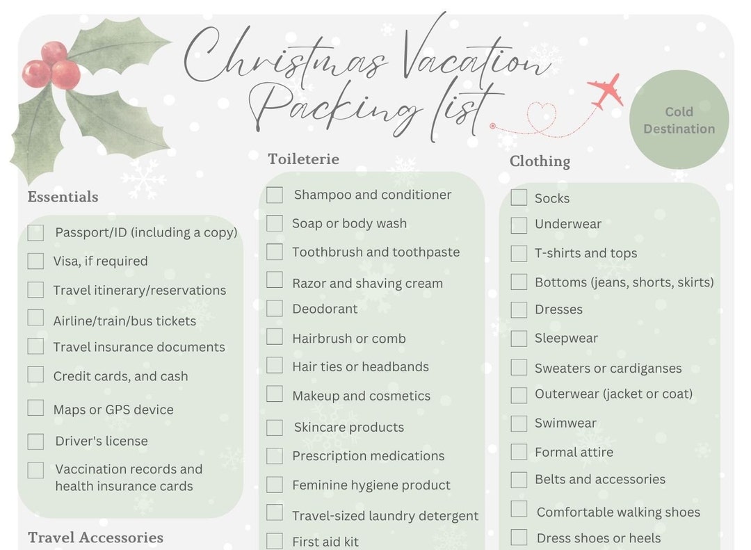 Festive Essentials: Your Ultimate Christmas Packing List for Holiday ...