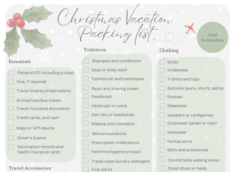 Festive Essentials: Your Ultimate Christmas Packing List for Holiday ...