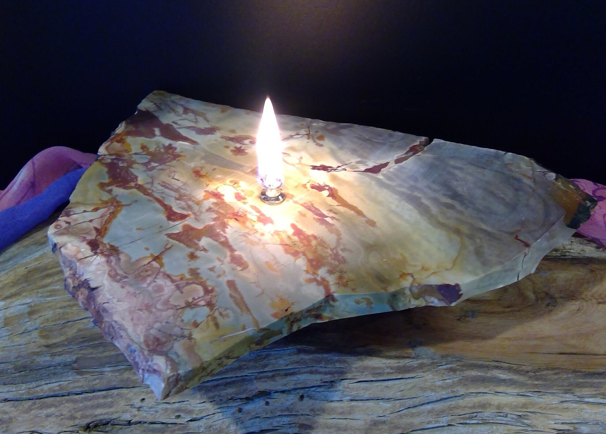 Porcelain Jasper Oil Lamp Rock Candle, Porcelain Jasper, Rock Oil Lamp ...