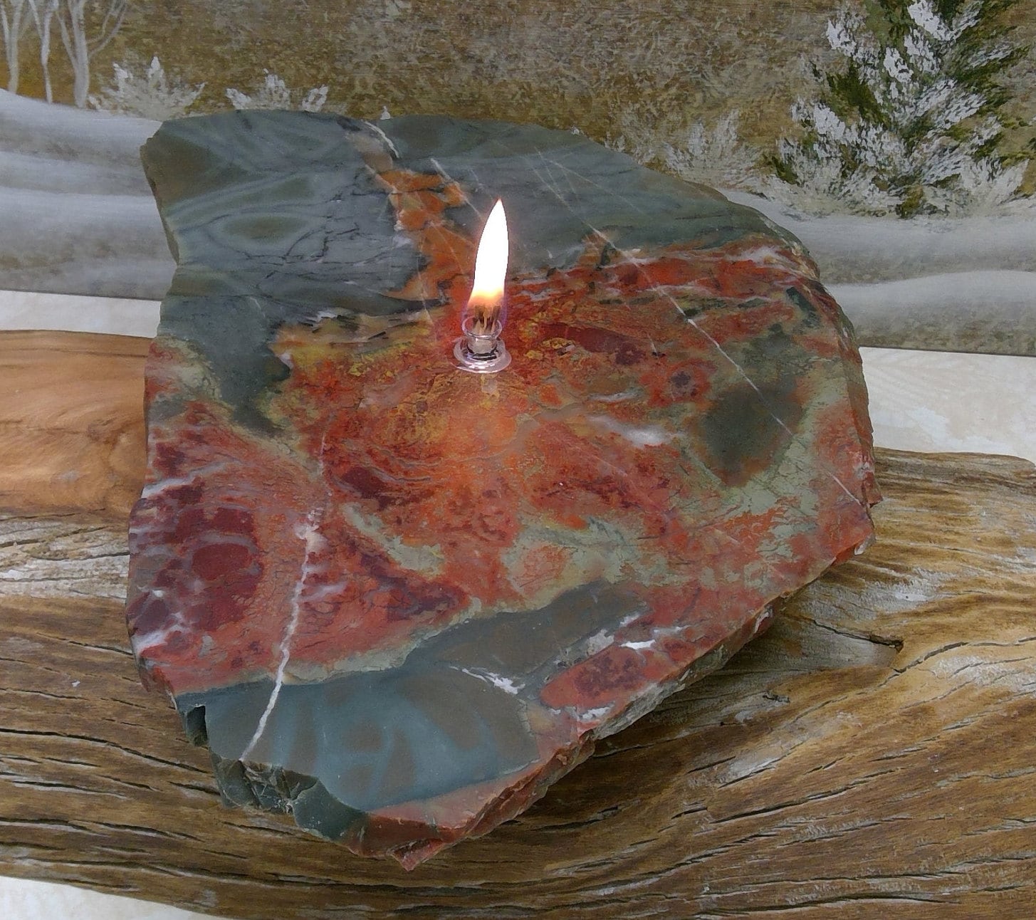 Santa Lucia Mountain Jasper Oil Lamp Candle, Oil Lamp Candles, Oil ...
