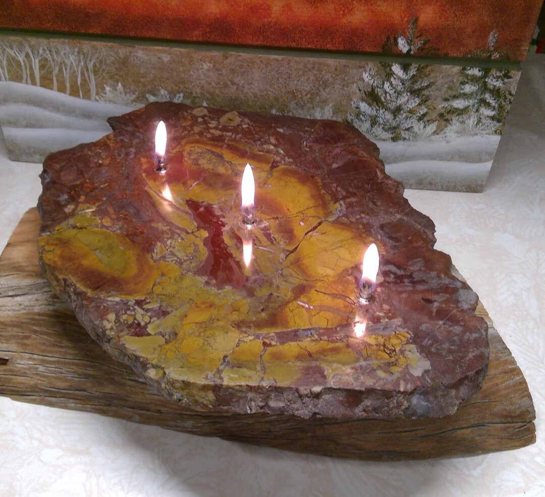 Jasper Oil Lamp Candle, Santa Lucia Mountain Jasper, Oil Lamps, Jasper ...